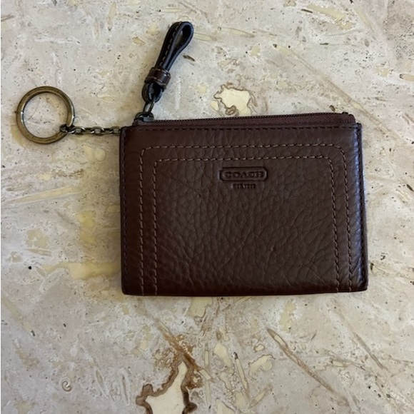 Coach | Accessories | Coach Dark Brown Leather Key Holder | Poshmark